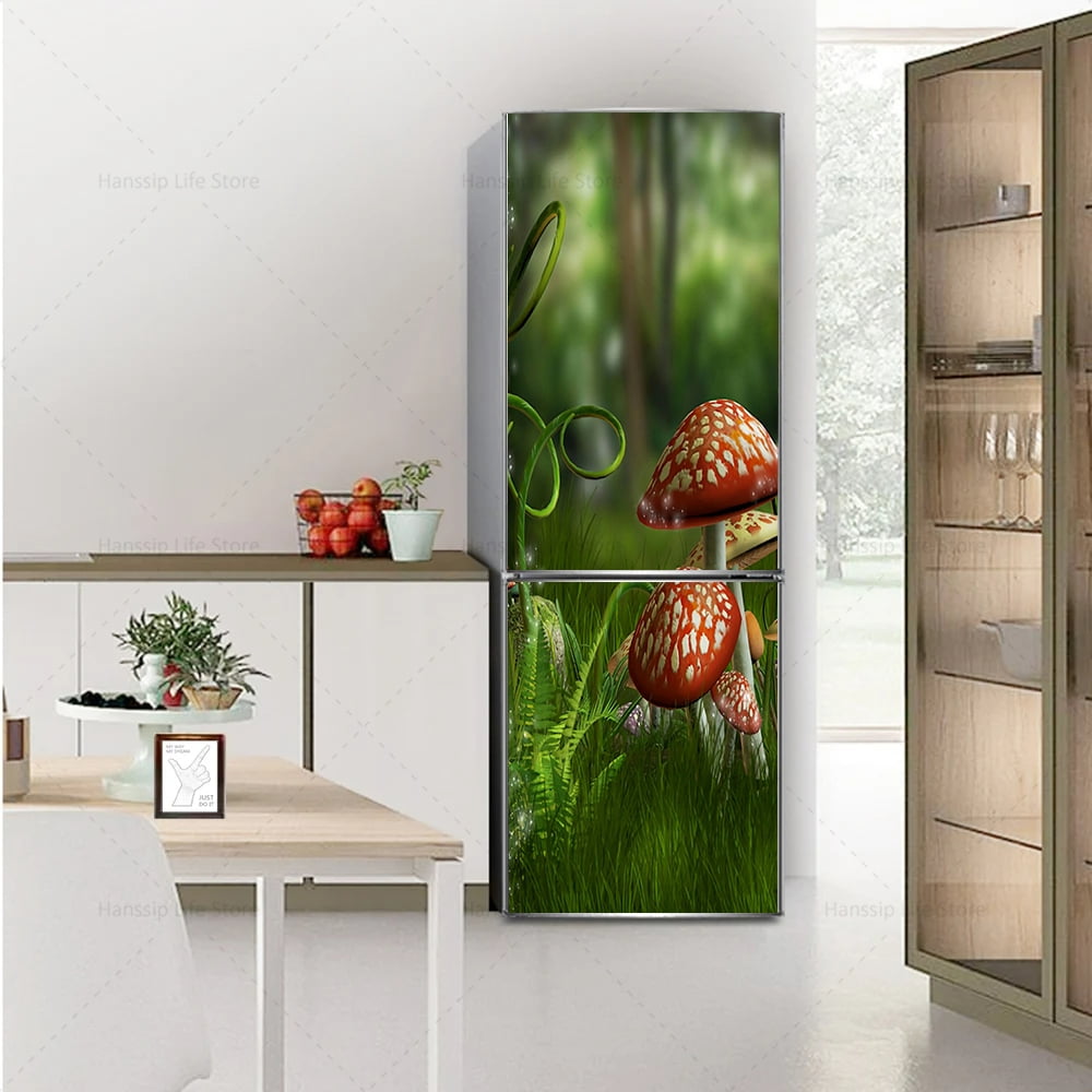 Retro Coffee Poster Fridge Door Wrap Mural Decals Waterproof Kitchen ...