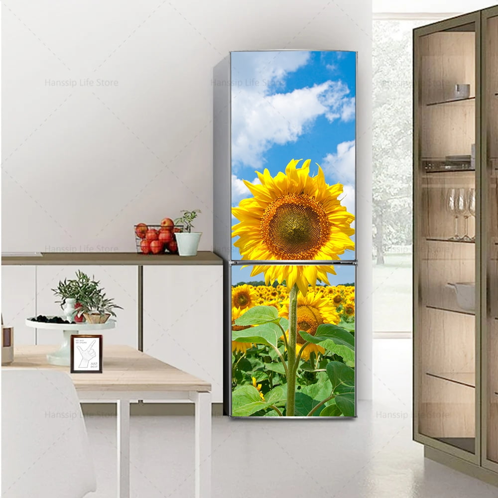 Retro Coffee Poster Fridge Door Wrap Mural Decals Waterproof Kitchen ...