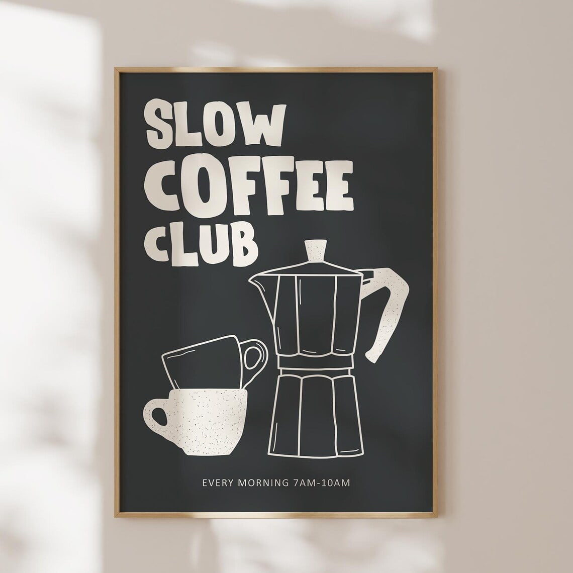 Retro Coffee Wall Art, Slow Coffee Club Poster, Coffee Station Wall Art ...
