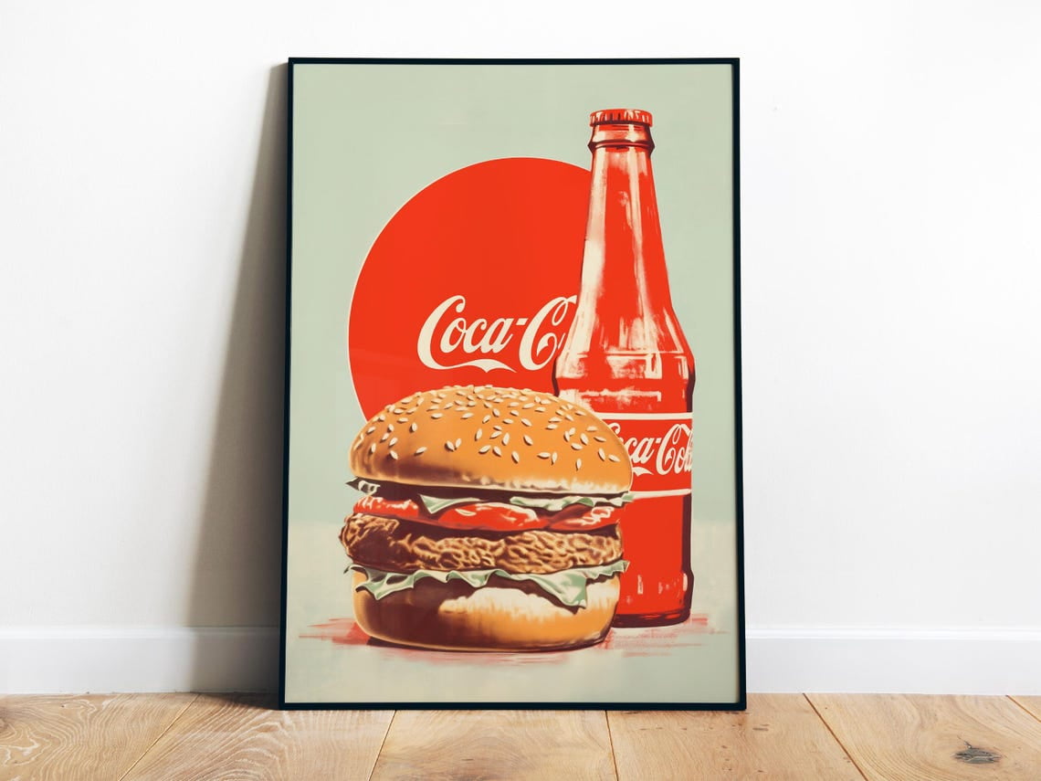 Retro Cola Poster Coke Print Vintage Cafe Poster Coca Cola Bottle Print ...