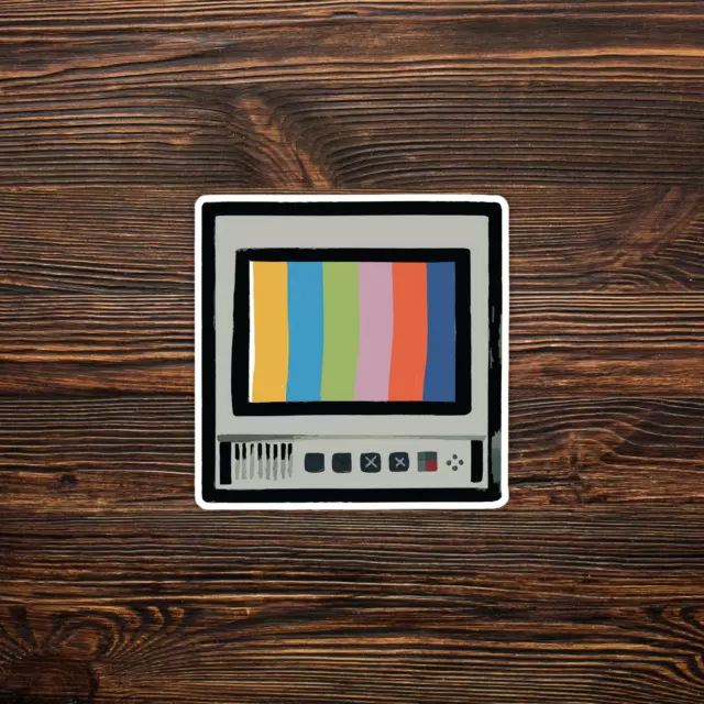 Retro Color Bar Tv Test Pattern Sticker - Nostalgic 90S Television ...