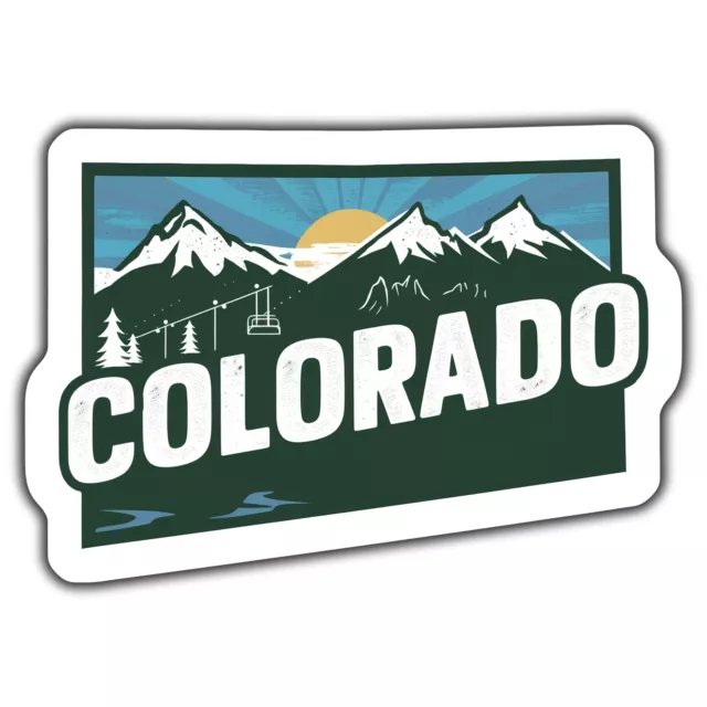 Retro Colorado Mountain Sticker, Vintage Travel Decal, Outdoor ...
