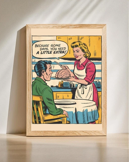 Retro Comic Vintage Poster, Funny Comic Poster Print Art NO FRAMED ...