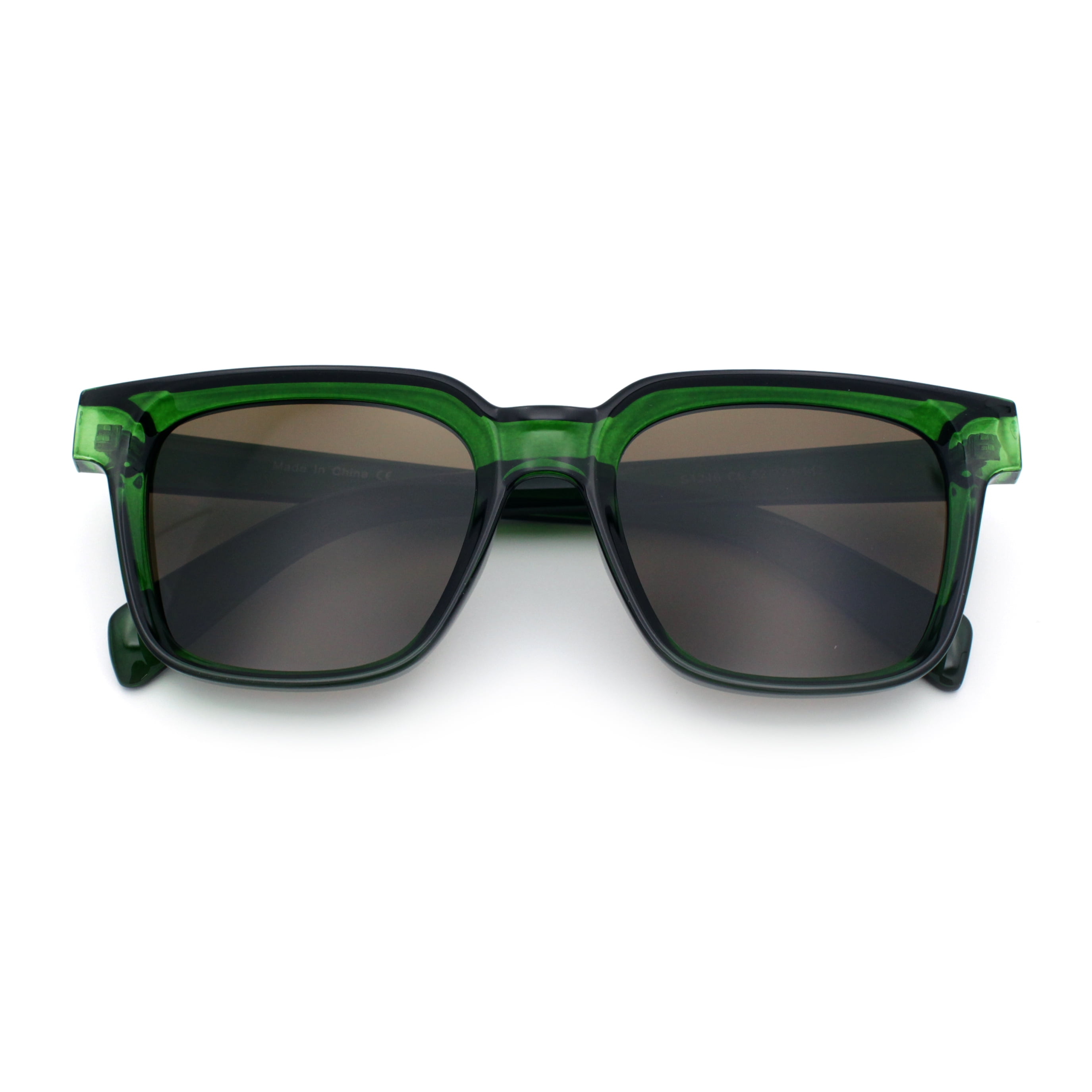 Retro Concave Curved Hipster Horn Rim Plastic Sunglasses Green - Brown ...