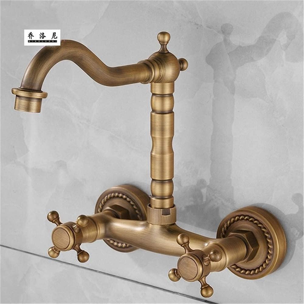 Retro Copper Ancient Simple Walled Kitchen Faucet 360 Degree Rotary ...