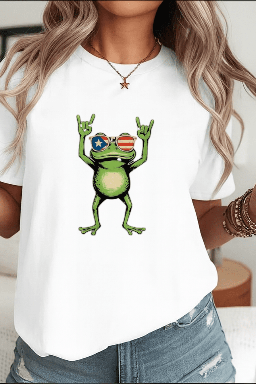 Retro Coquí Frog Puerto Rican Flag Rock Sign Puerto Rico Art Unisex T ...