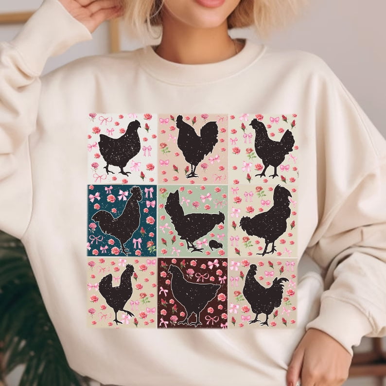 Retro Coquette Chicken Farm Design, Chicken Coquette Floral Mother ...