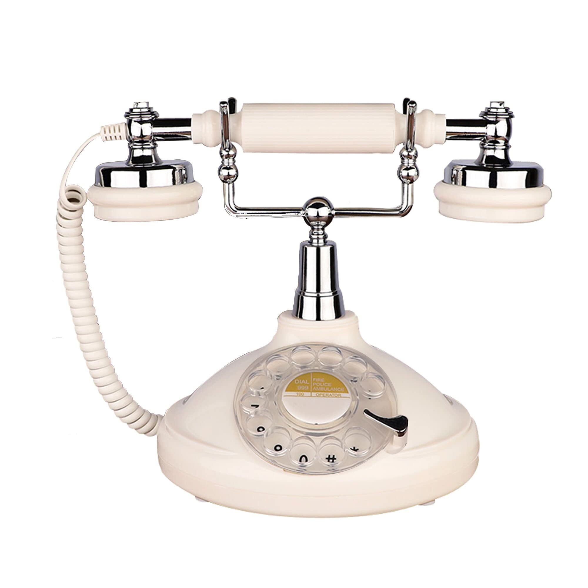 Retro Corded Landline Phone, TelPal White Classic Vintage Old Fashion ...