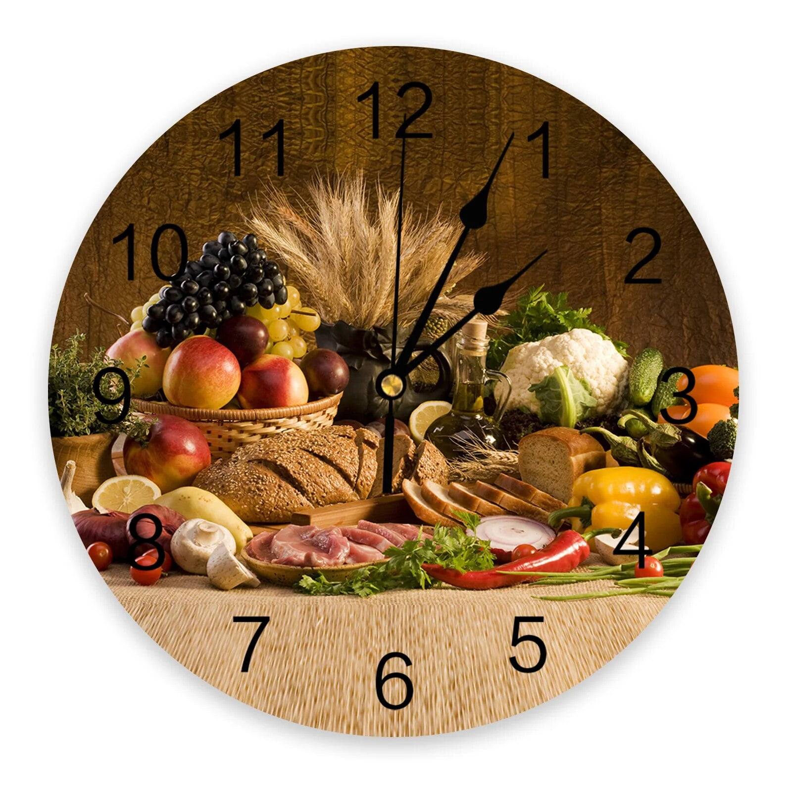 Retro Country Style Fruit Food Clocks Wall Home Decor Modern Kitchen ...