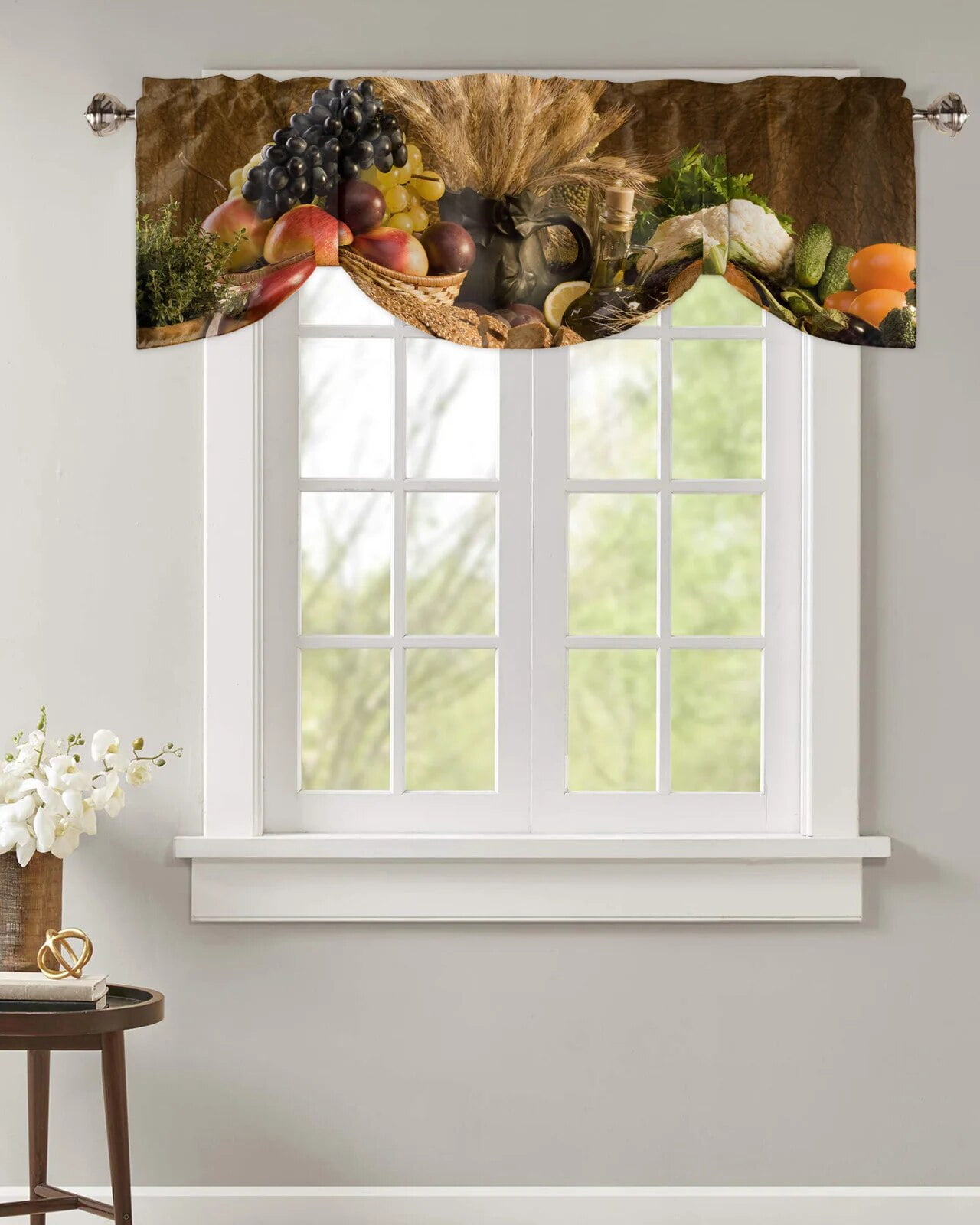 Retro Country Style Fruit Food Window Curtain Kitchen Cabinet Coffee ...