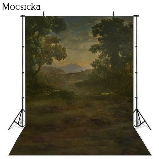 Retro Country Trail Photography Background Spring Green Field ...