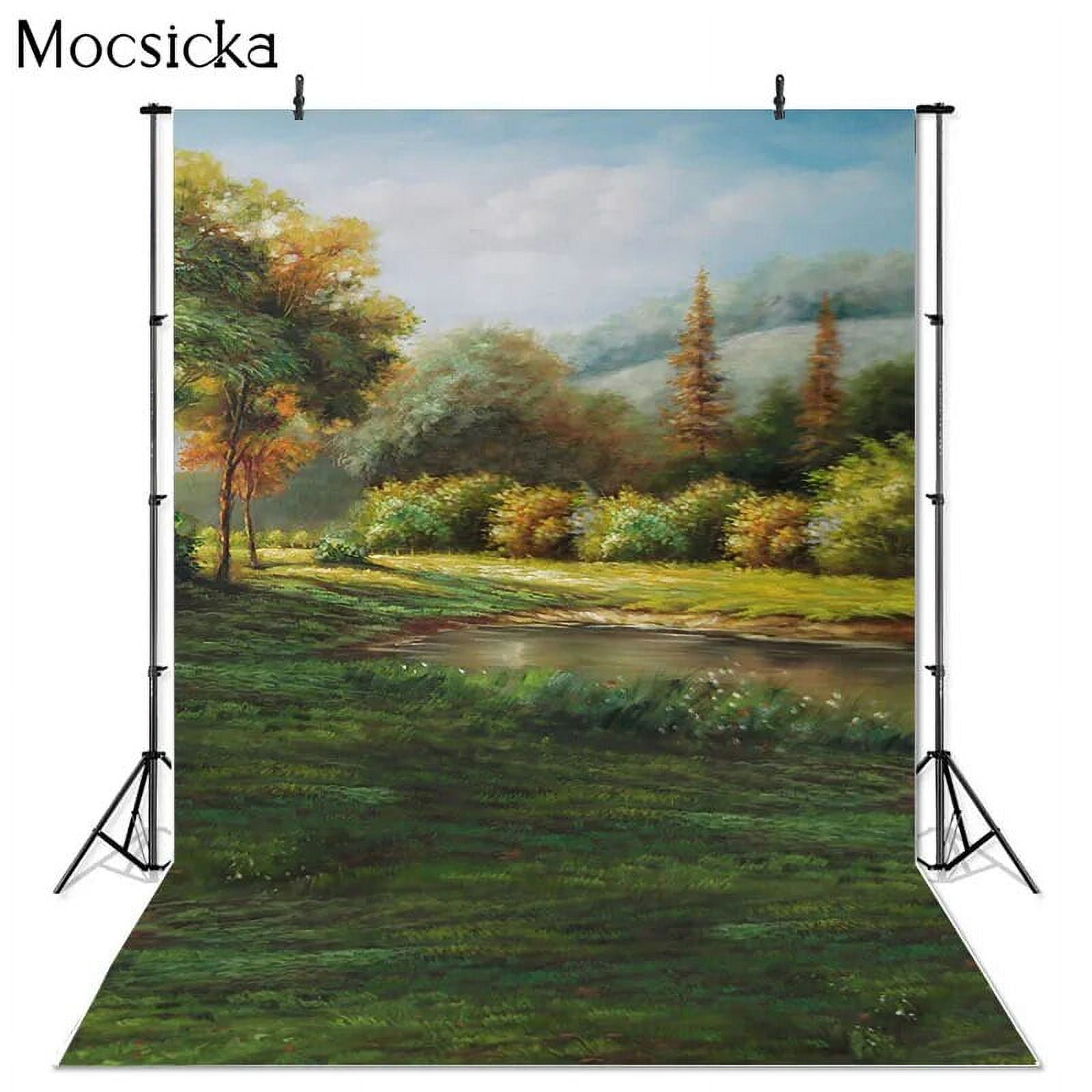 Retro Country Trail Photography Background Spring Green Field ...