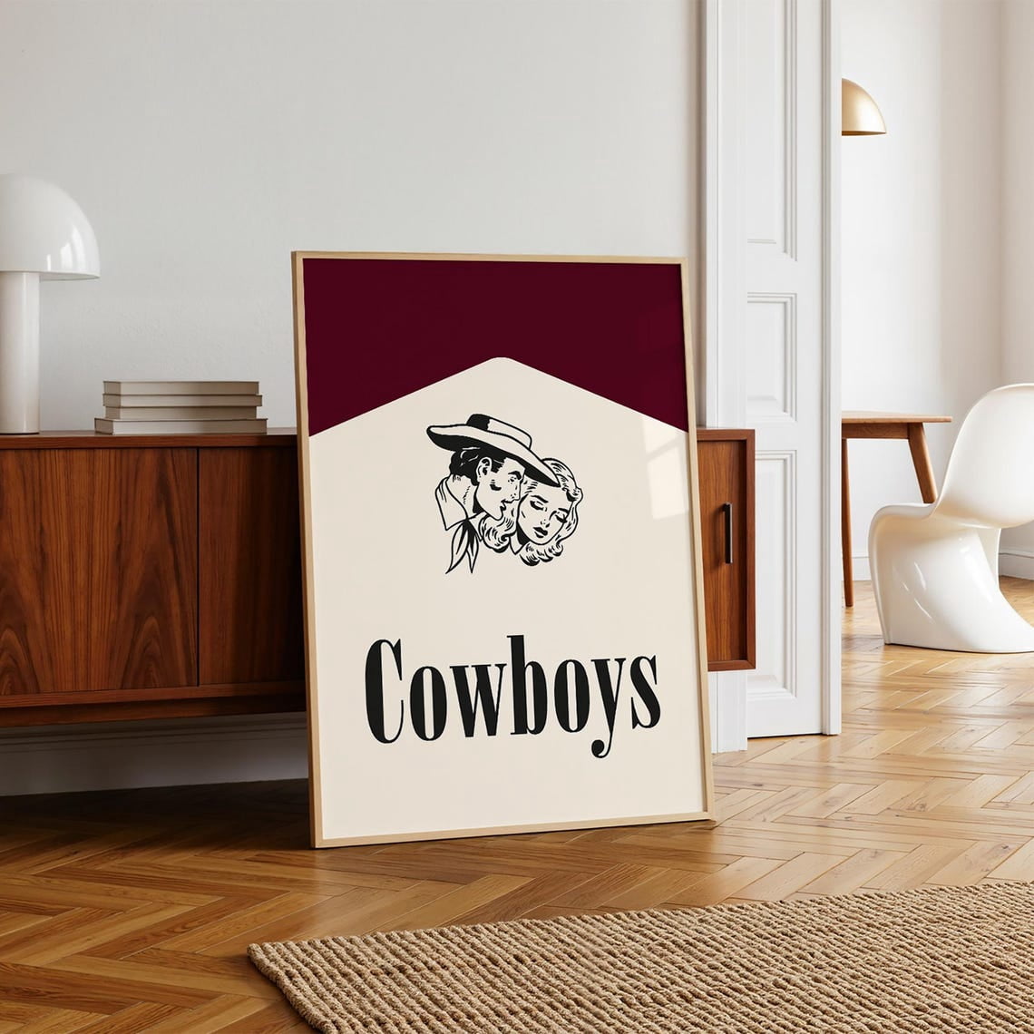 Retro Cowboy & Cowgirl Art Print, Vintage Western Decor A1 A2 A3 A4 A5 ...