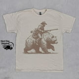 Retro Cowboy Riding Bear 90s Graphic Shirt, Cowboy And Bear T-Shirt ...