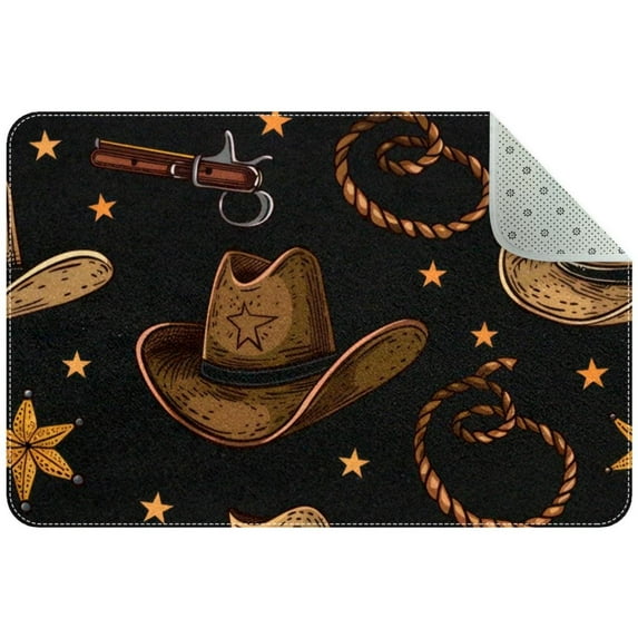 Retro Cowboy Western and Wild West Theme Entryway Rug, 2x3 Area Rug ...