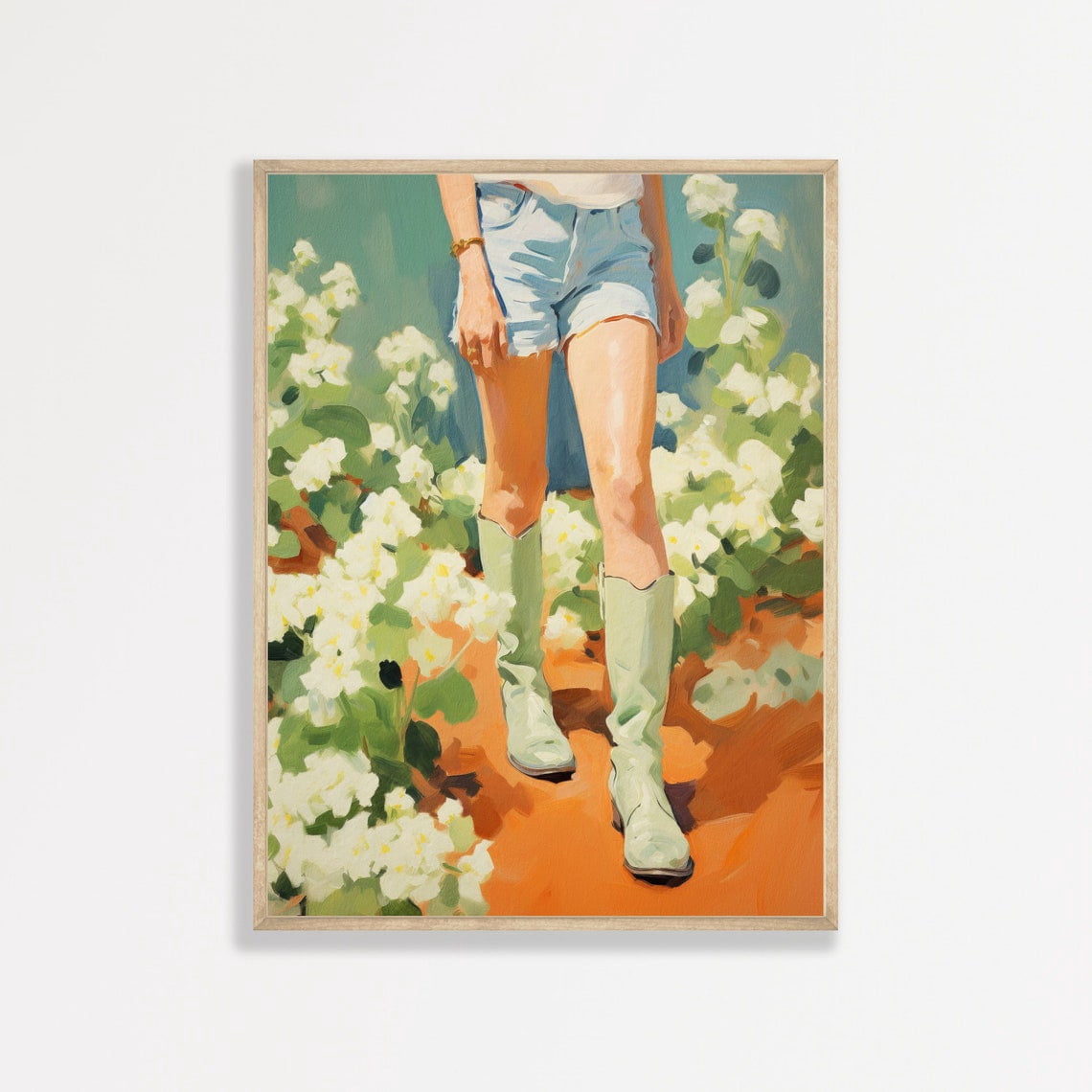 Retro Cowgirl Wall Art Print, Boho Country Bedroom Home Decor - Walmart.com