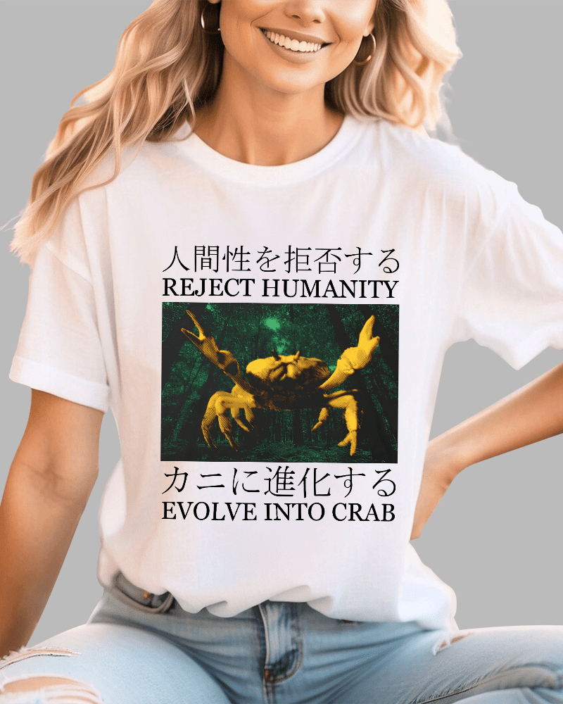 Retro Crab Pattern Japanese Style T-shirt- - Walmart.com