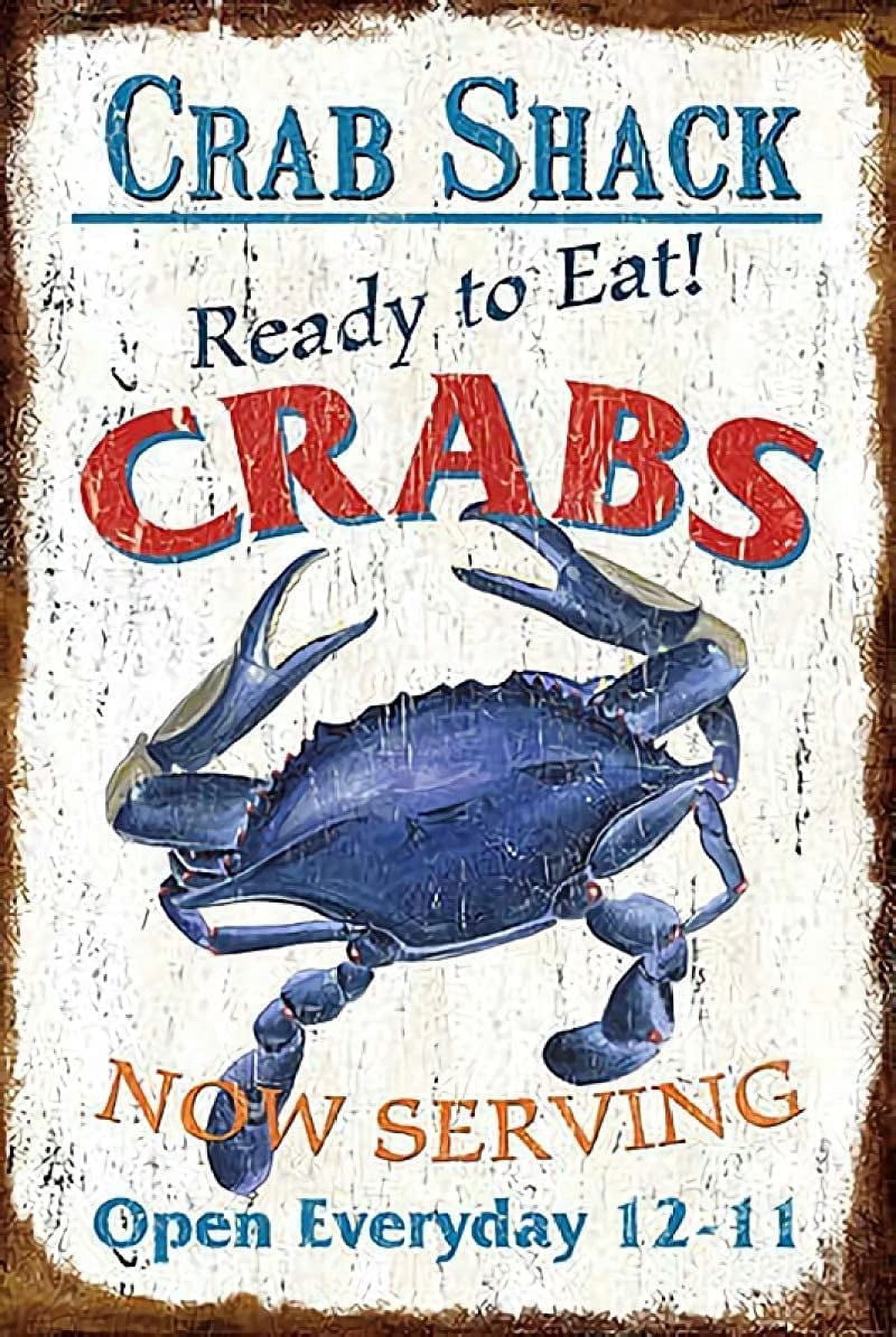 Retro Crab Shack Metal Tin Sign,Ready to Eat Now Serving,Retro Iron ...