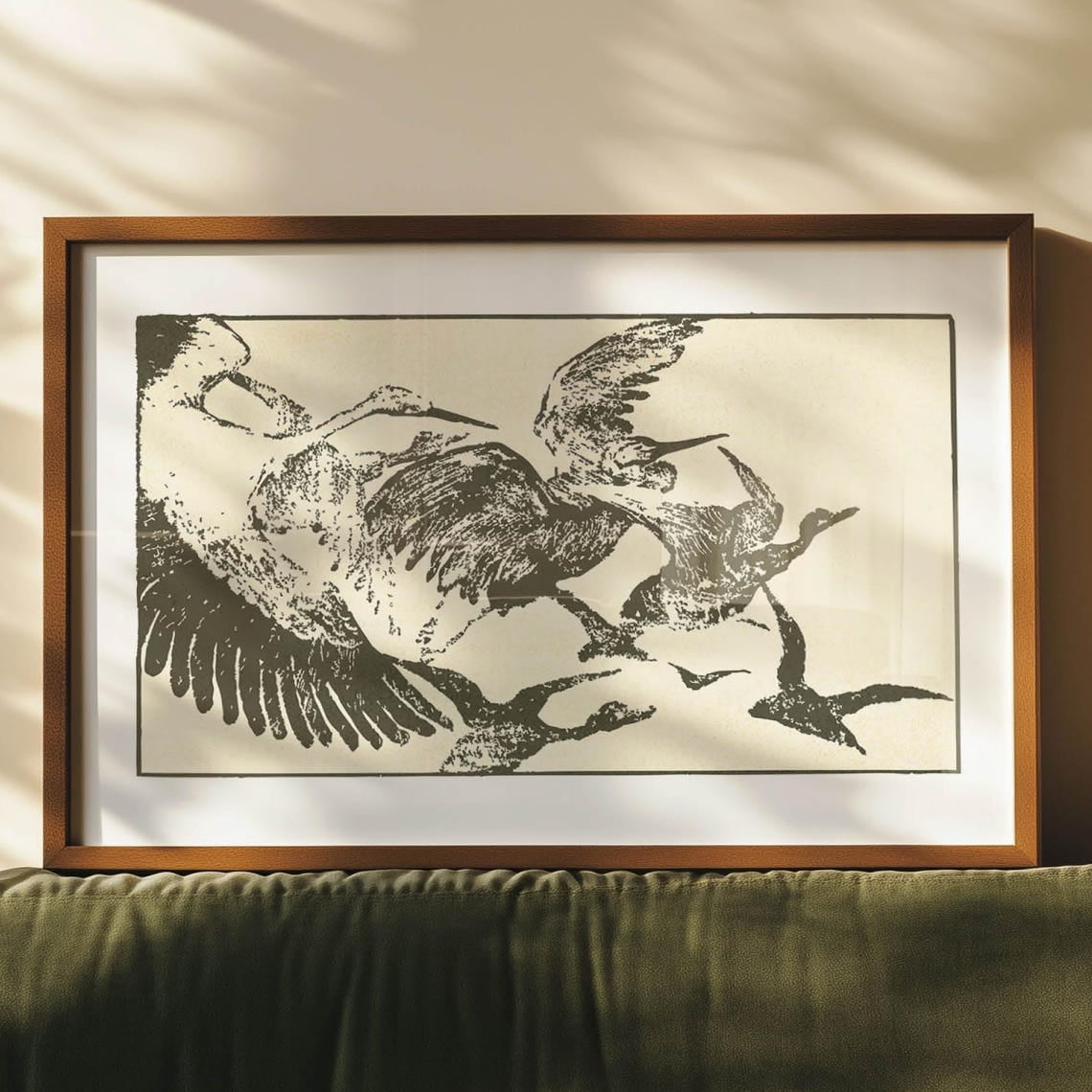 Retro Cranes Print Outdoors Art Cranes Poster Hunting Gift For Dad ...