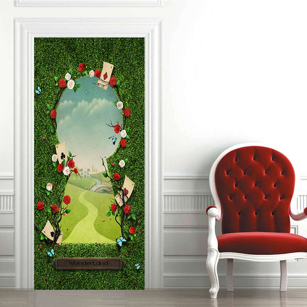 Retro Creative Door Sticker Decoration 3D Wallpaper Self Adhesive ...