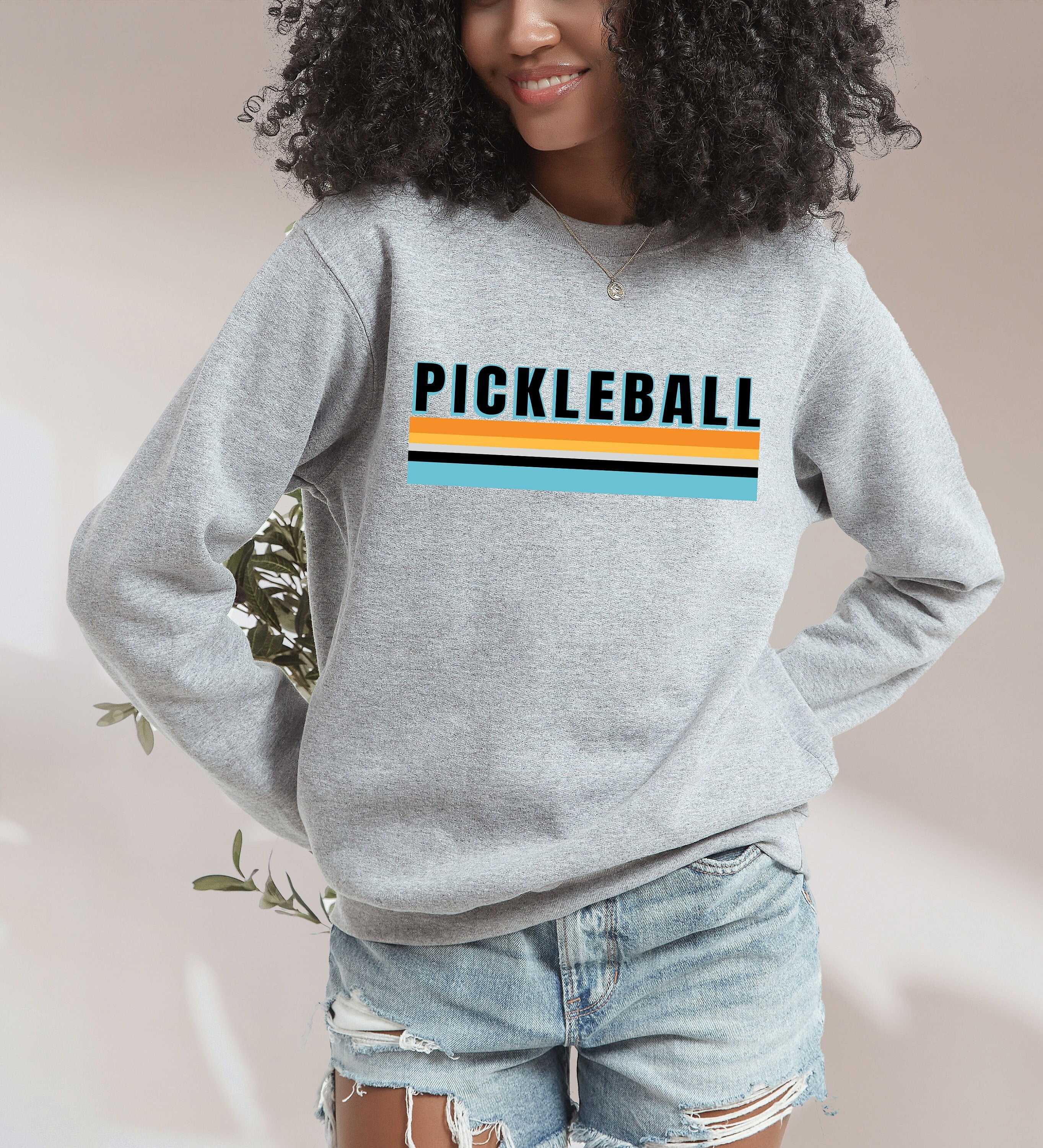 Retro CrewNeck, Pickleball Tee, Summer, Sports Shirt, Pickleball Fan ...