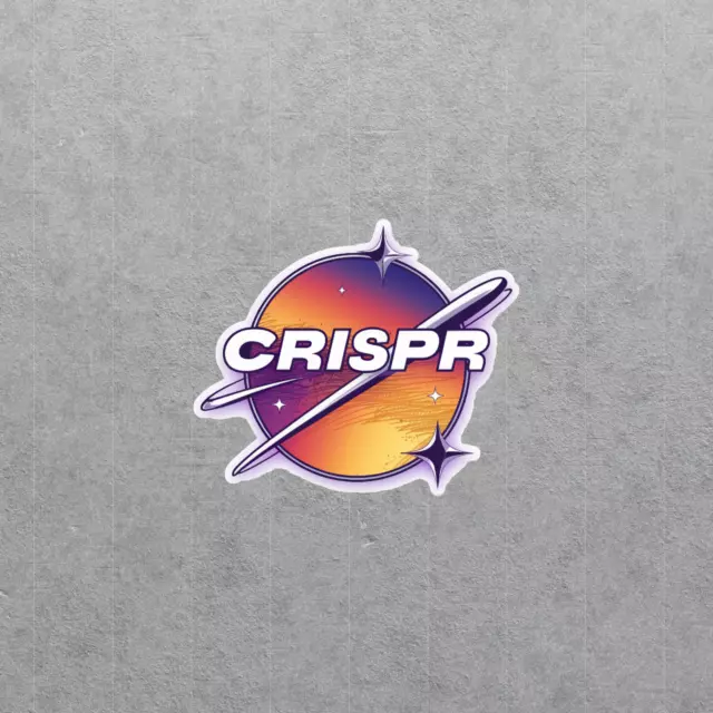 Retro Crispr Gene Editing Space Mission Sticker - Sci-Fi Futuristic ...