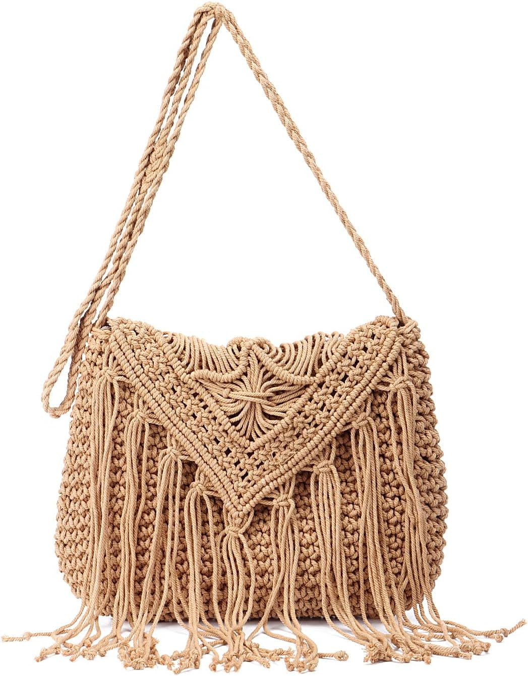 Retro Crochet Crossbody Shoulder Bag for Women Woven Fringe hobo bags ...