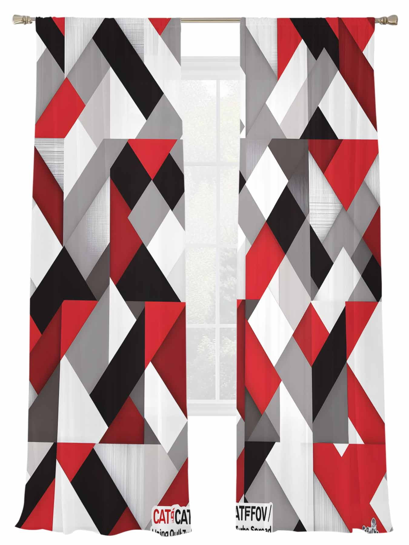 Retro Crystal Effect Sheer Curtains for Living Room Bedroom, Light ...