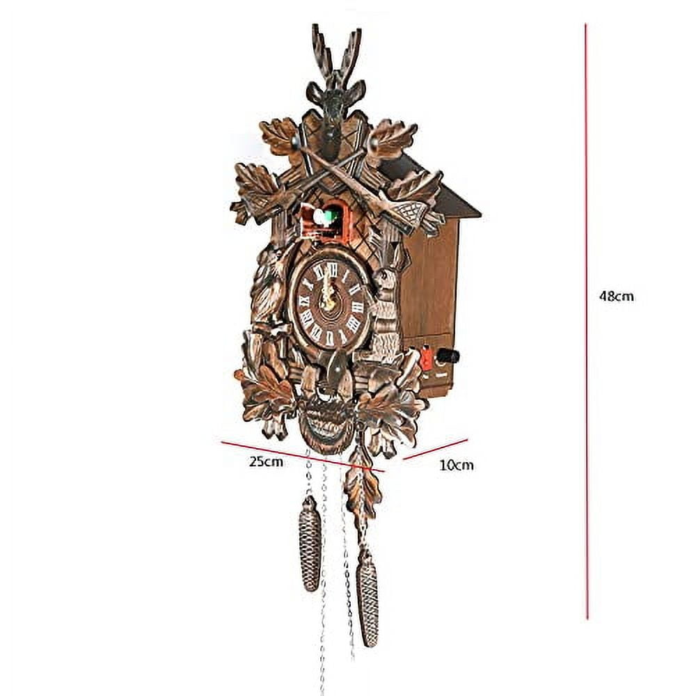 Retro Cuckoo Wall Clock, Chiming Wall Clock, Built-in Night Silencer ...