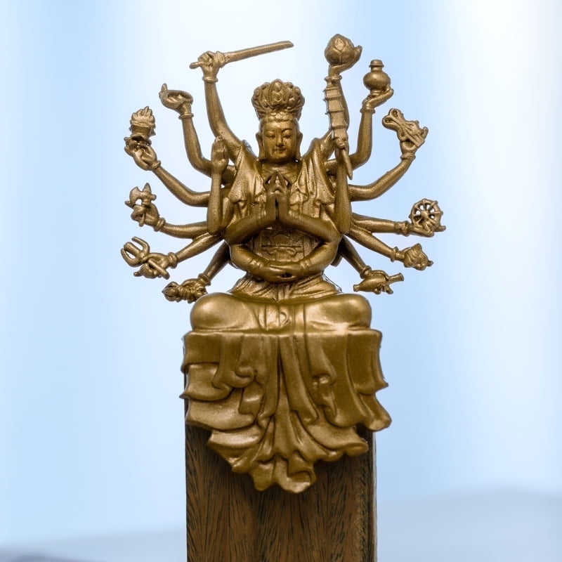 Retro Cundi Bodhisattva Statue Small Brass Buddha Figurine Buddhist ...