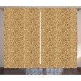 Ambesonne Retro Curtains 2 Panel Set, Weathered Leaves Petals, 108" x ...