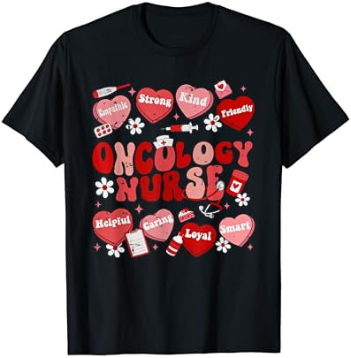 Retro Cute Oncology Nurse Valentines Day Candy Heart Nursing T-Shirt ...