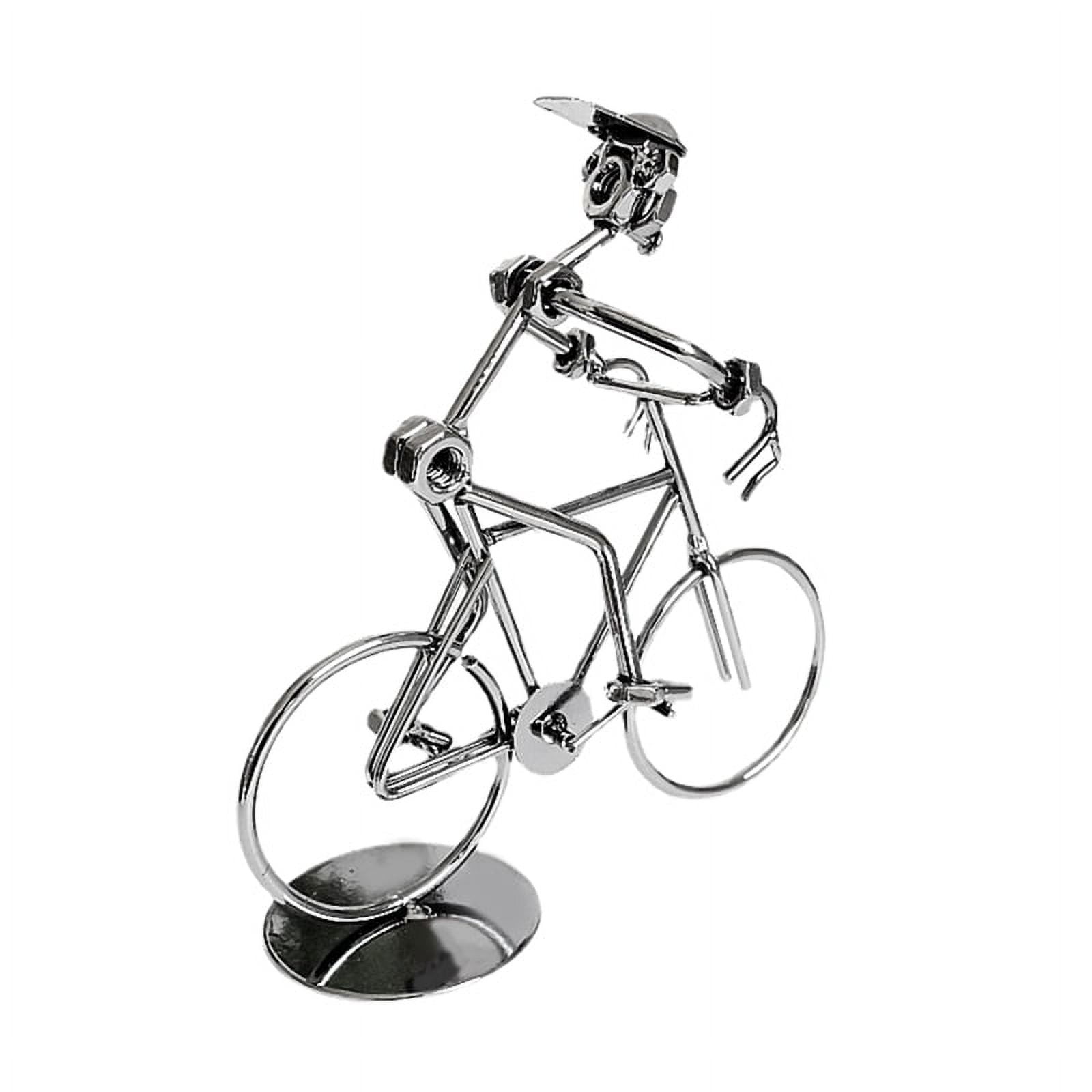 Retro Cyclists Model Iron Art Metal Bicycle Ornament A Man Riding Bike ...