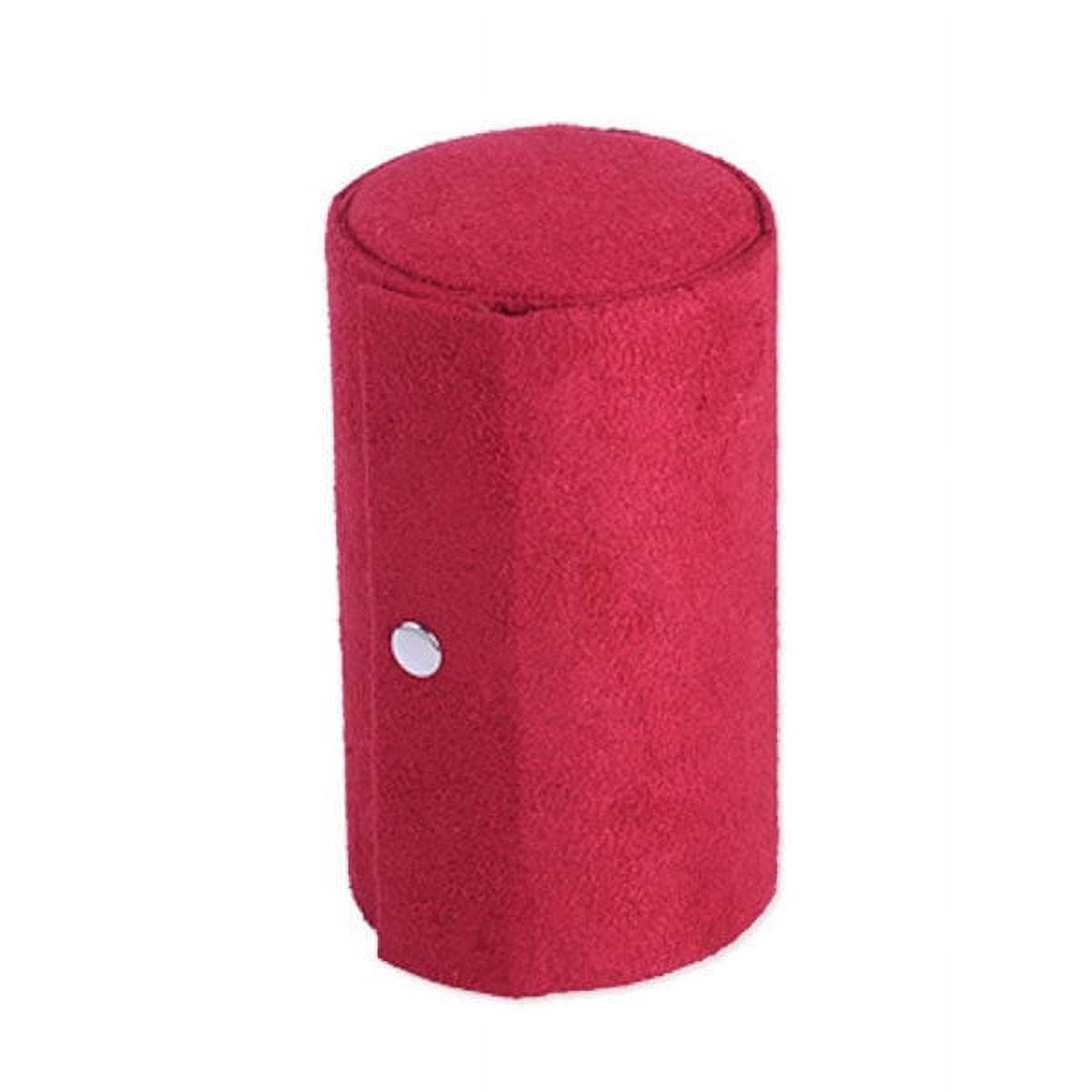 Red Retro Cylinder Three Layer Mini Roll up Snap Jewelry Storage Box ...