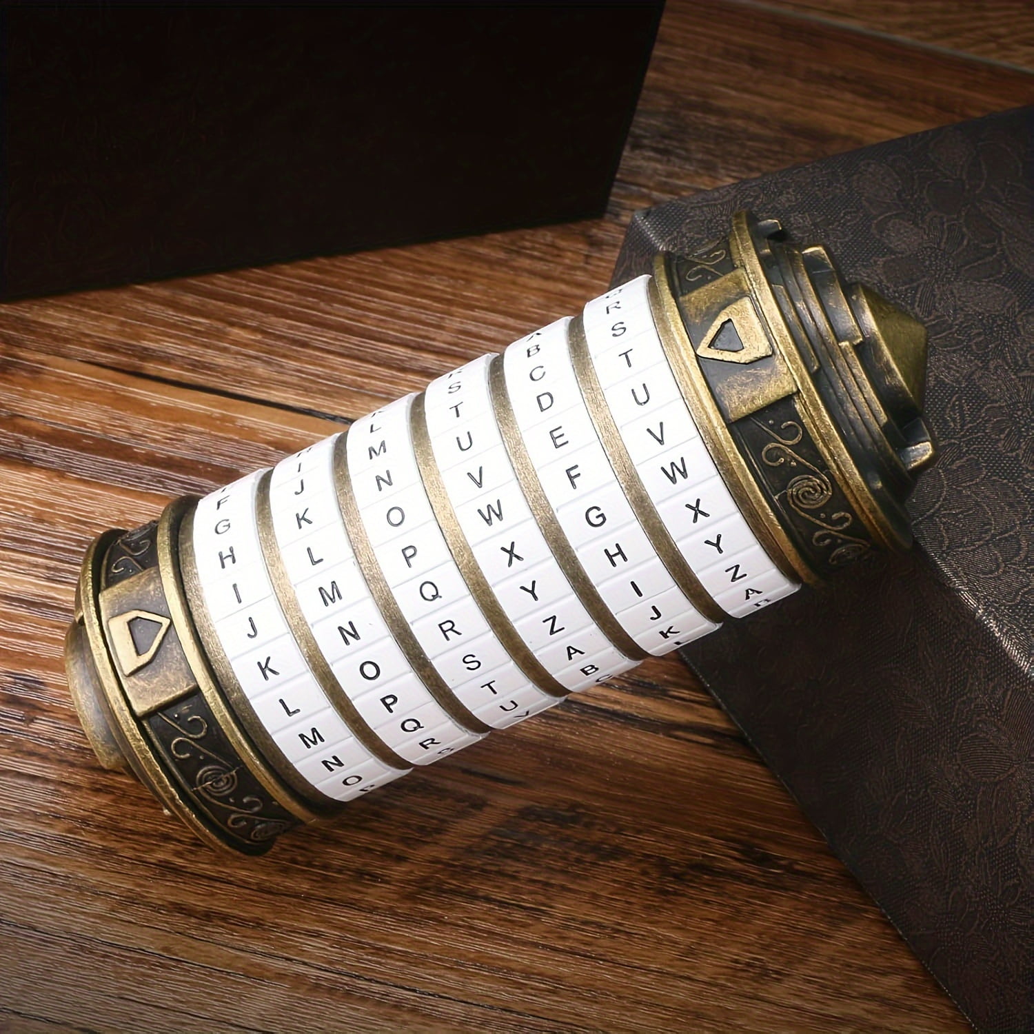 Retro Da Vinci Code Cryptex with Two Rings - Mini Cryptex Lock Puzzle ...