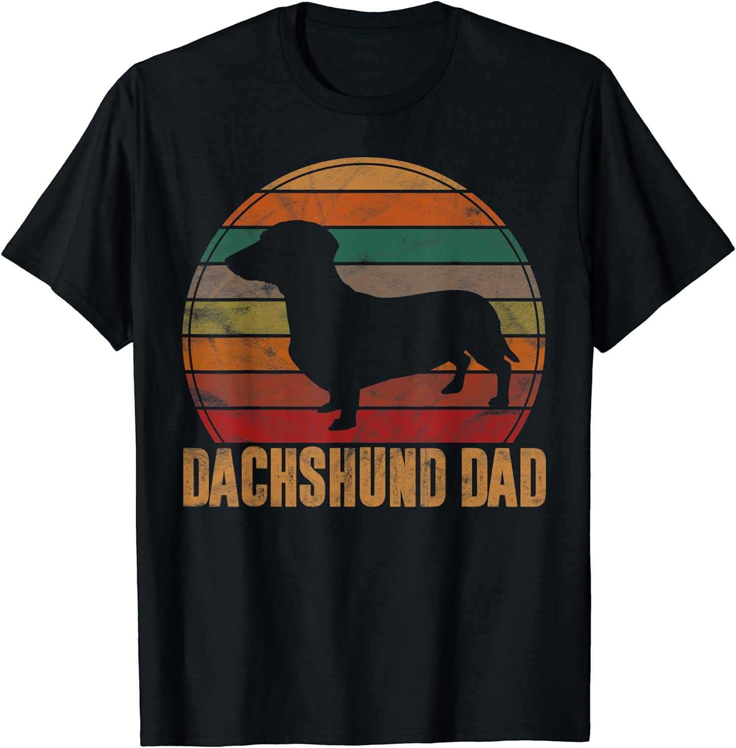 Retro Dachshund Dad Gift Doxie Daddy Dog Owner Pet Father T-Shirt ...