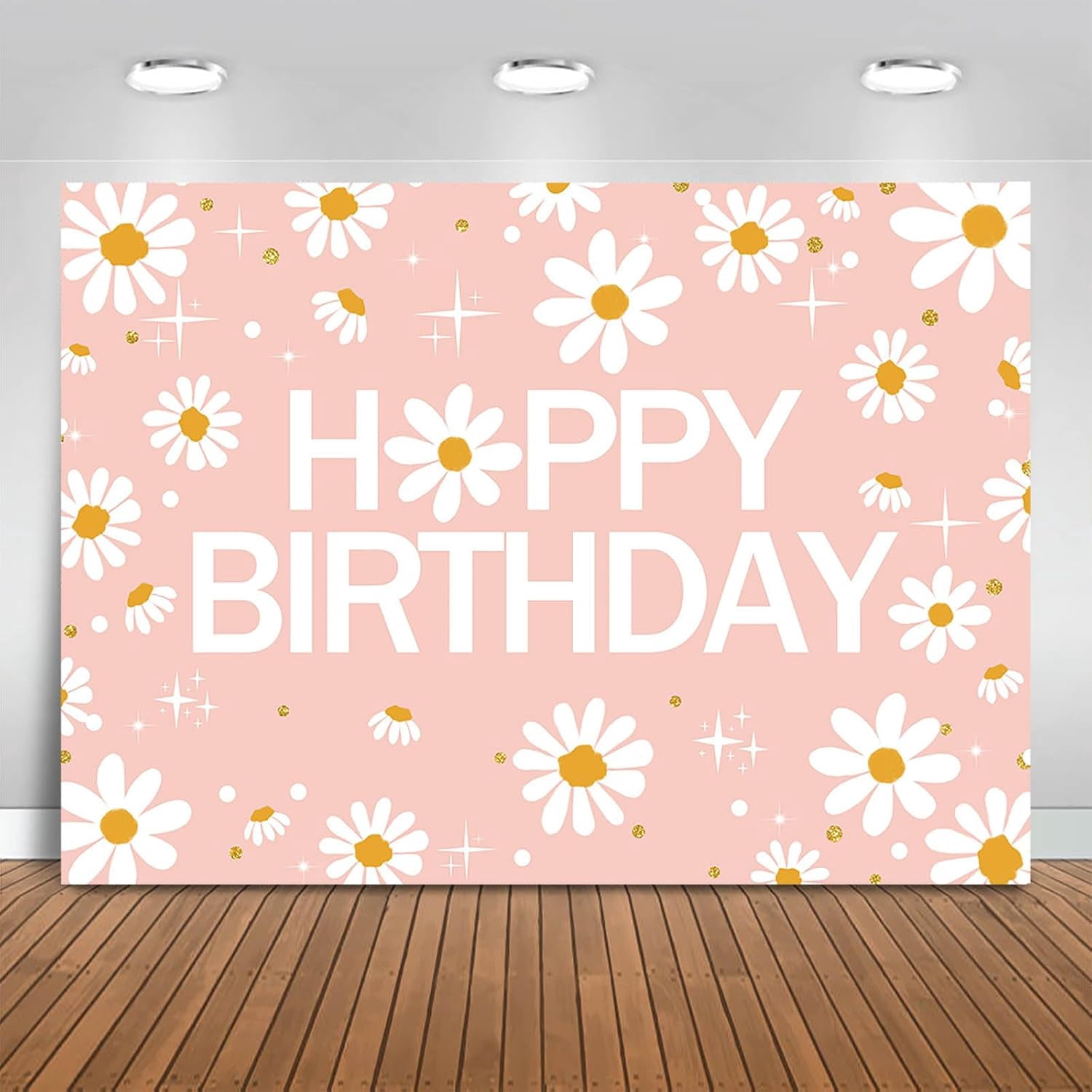 Retro Daisy Birthday Backdrop Daisy Happy Birthday Background Groovy ...