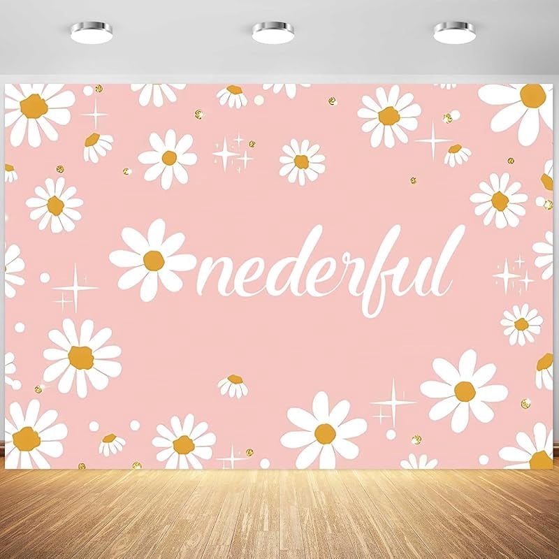 Retro Daisy First Birthday Backdrop Boho Daisy Flower Onederful ...