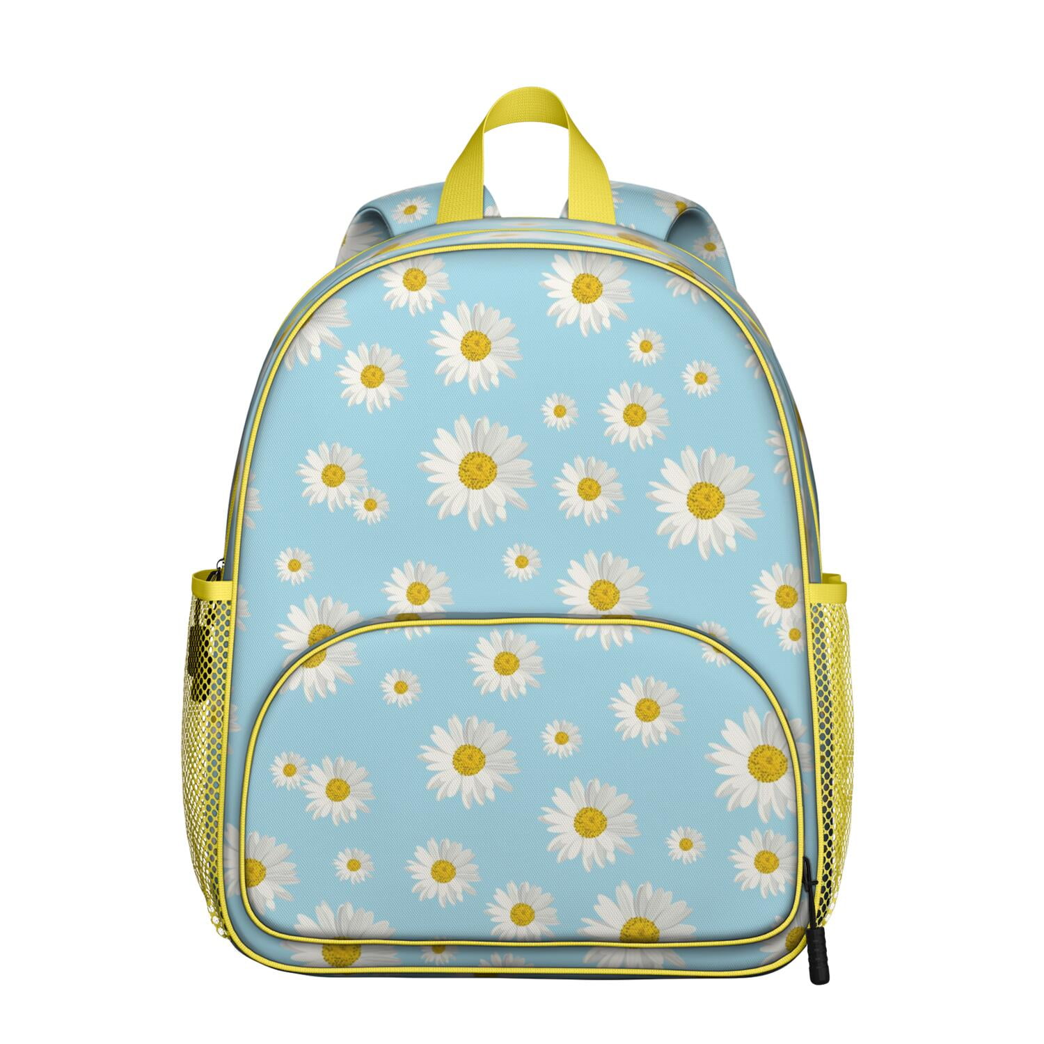 Retro Daisy Print Ergonomic Backpack - Waterproof Student Bag with ...