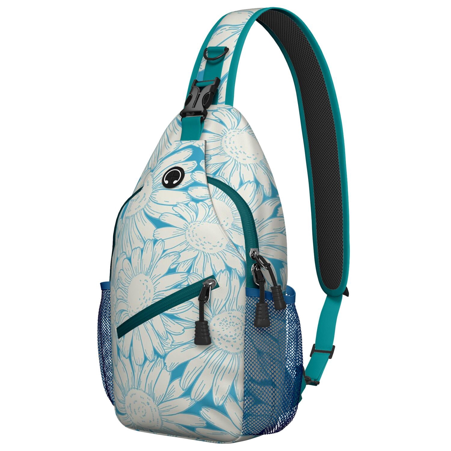 Retro Daisy Shoulder Backpack - Floral Aesthetic Chest Bag with ...