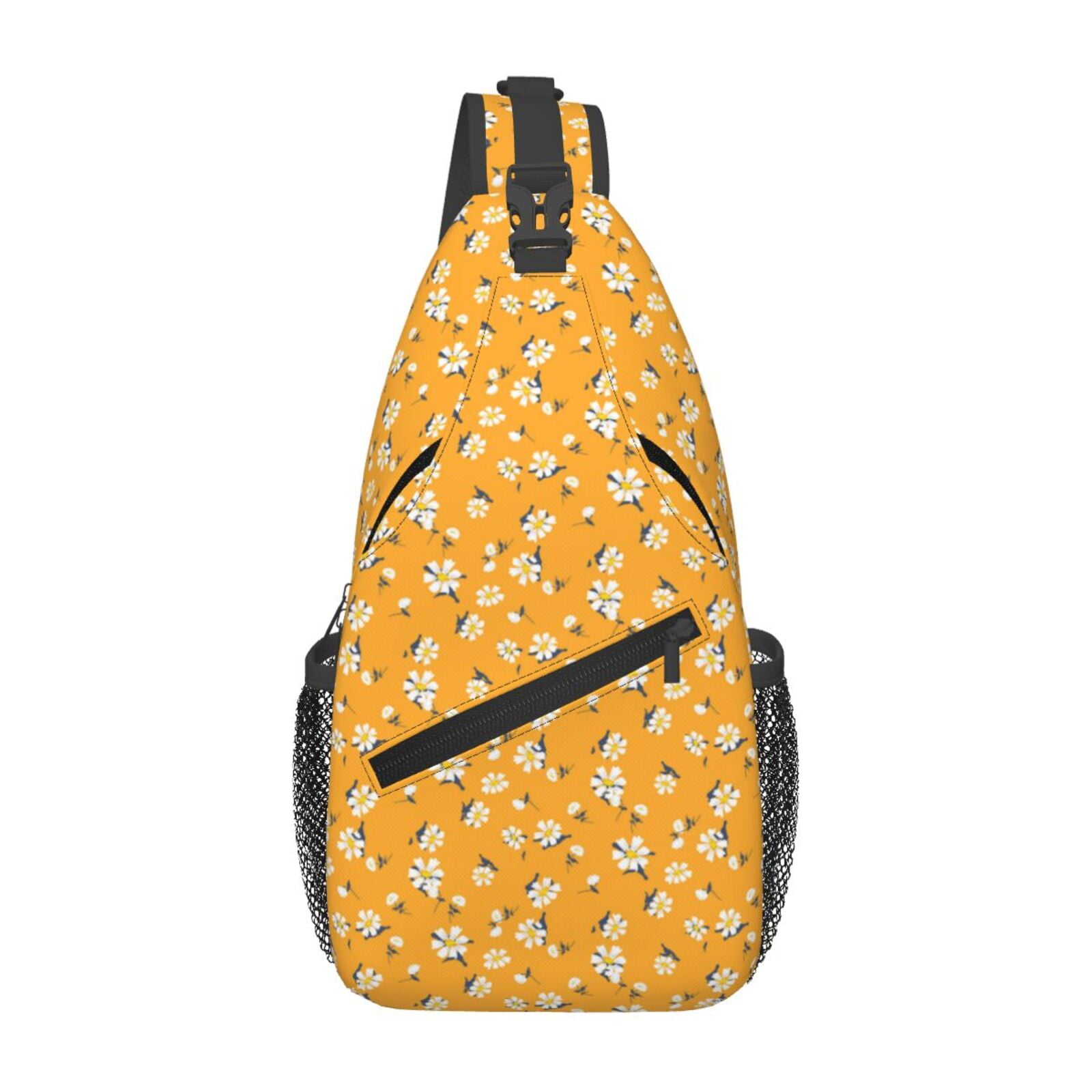 Retro Daisy Yellow Florals Sling Bag Chest Bag Daypack Crossbody Sling ...