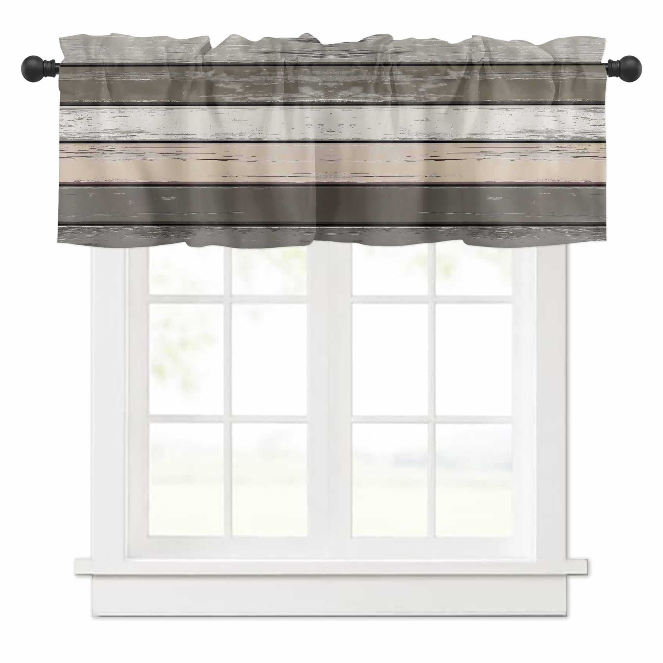 Retro Dark Grey Stripe Valances for Windows Peeling Paint Effect ...