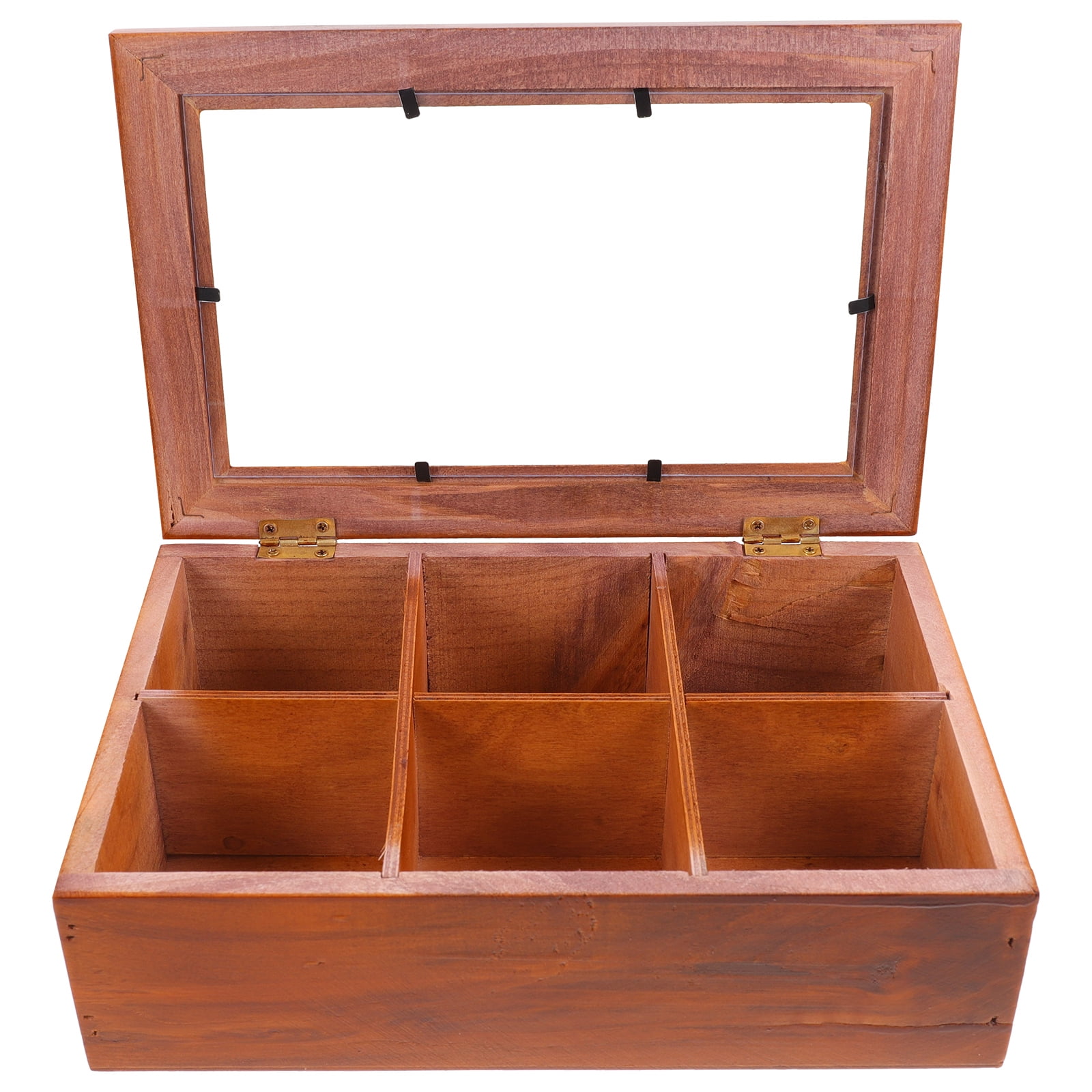 Retro Decor Glass Display Cabinet Jewelry Case Wood Serving Tray ...