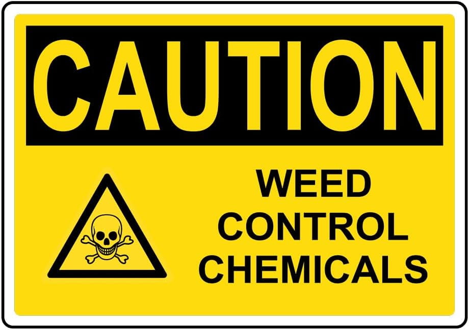Retro Decor Tin Signs,“Caution - Weed Control Chemicals Sign”,for ...