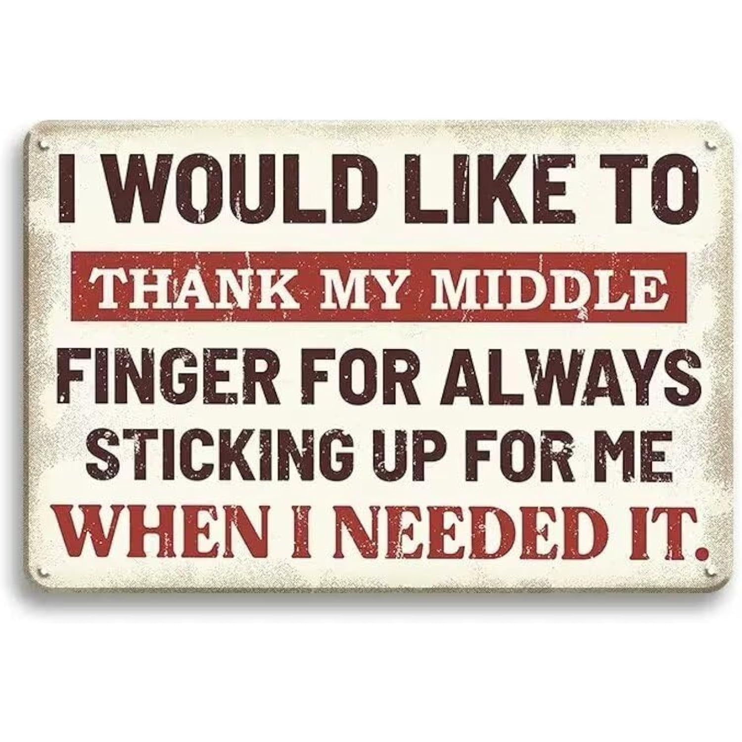 Retro Decor Tin Signs,"Humorous Middle - Finger Tribute Sign",for ...