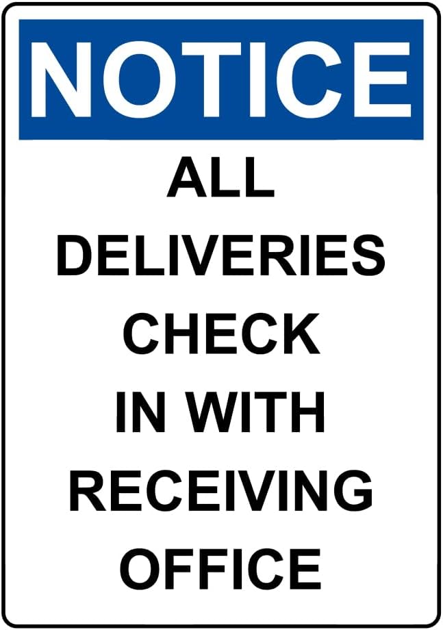 Retro Decor Tin Signs,“Notice - Delivery Check - in Sign”,for garage ...