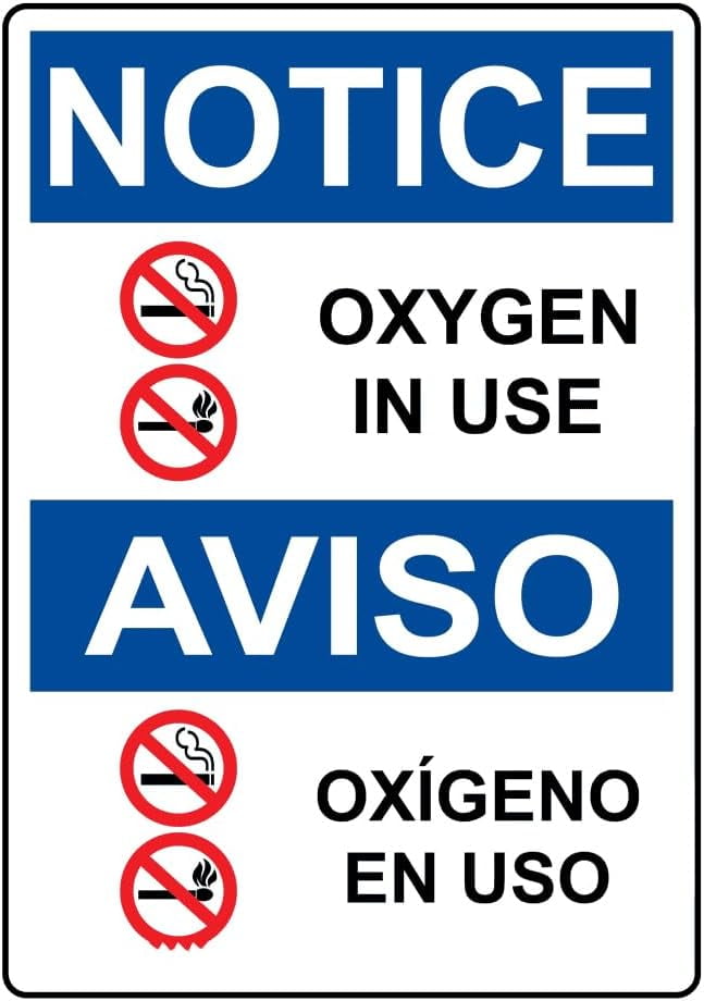 Retro Decor Tin Signs,“Notice - No Smoking with Oxygen in Use Sign”,for ...