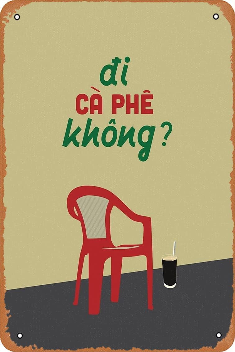 Retro Decor Tin Signs,“Vietnamese Coffee Invitation Sign”,for garage ...