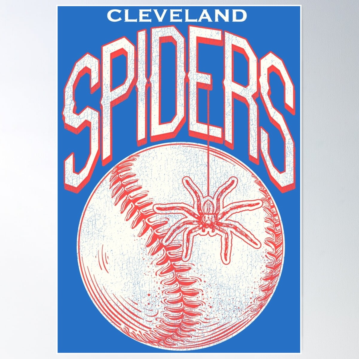 Retro Defunct Cleveland Spiders Baseball Poster Wall Art, Modern Wall Decor For Living Room ...