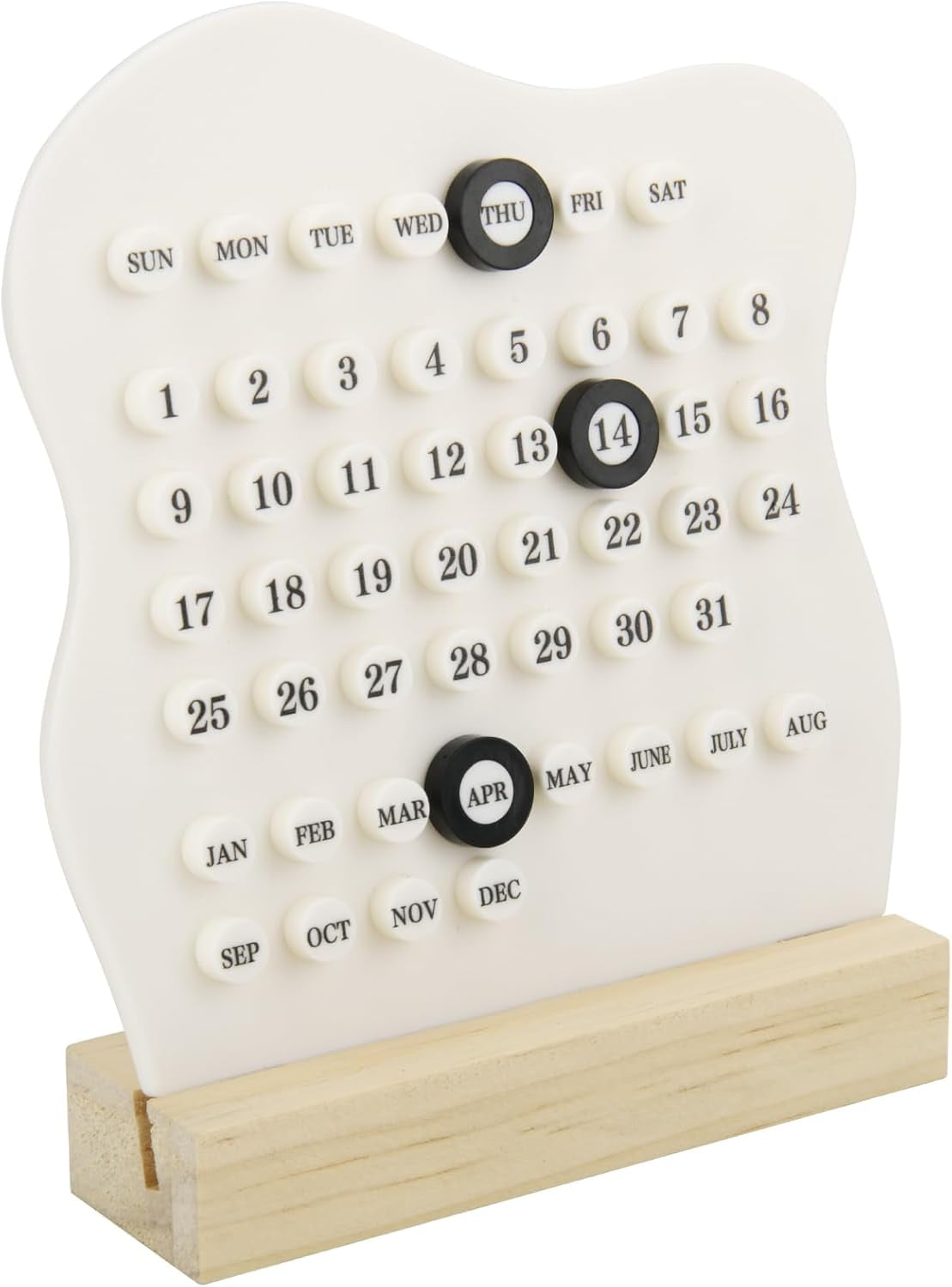 Retro Desktop Calendar, Desktop Wooden Calendar Stand, Perpetual ...